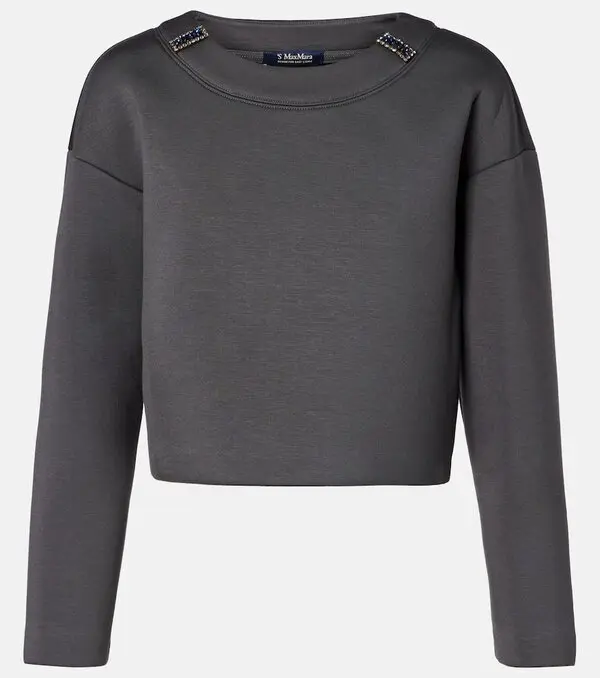 Max Mara Embellished Jersey Sweatshirt