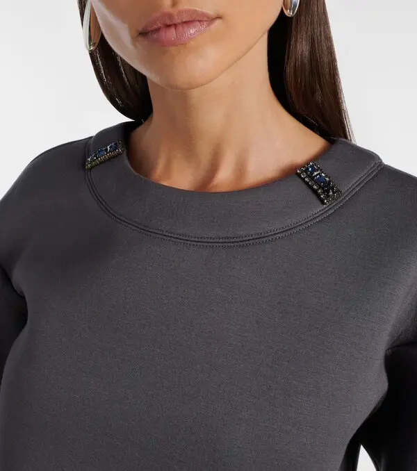 Max Mara Embellished Jersey Sweatshirt