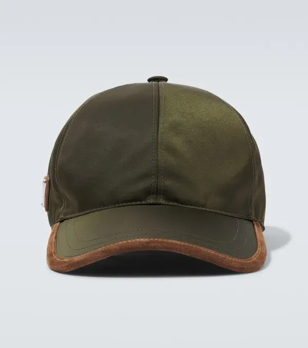 Prada Re-nylon Suede-trimmed Baseball Cap - Green