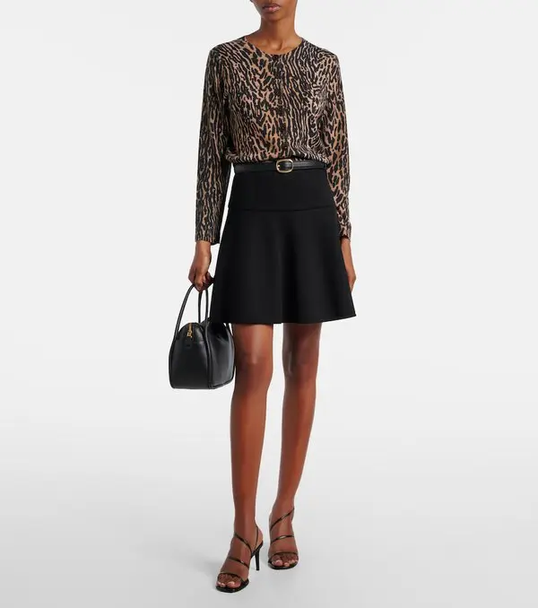 Rixo Peony Leopard-print Wool Cardigan - Multicoloured
