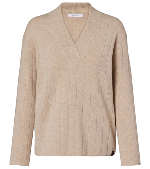 Max Mara Arten Ribbed-knit Cashmere Sweater - Beige