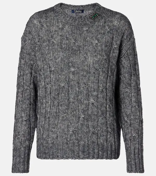 Max Mara Cotton, Alpaca, And Wool Sweater - Grey