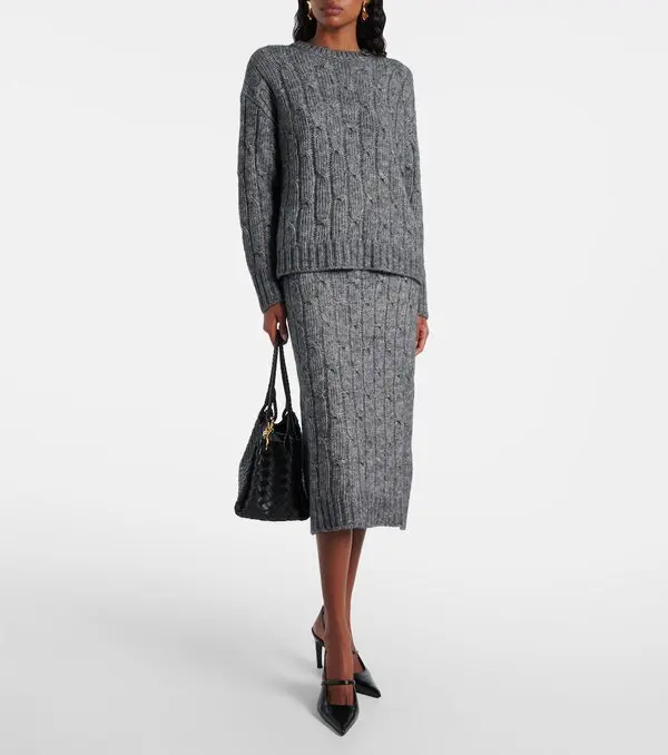 Max Mara Cotton, Alpaca, And Wool Sweater - Grey