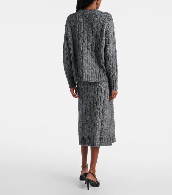 Max Mara Cotton, Alpaca, And Wool Sweater - Grey