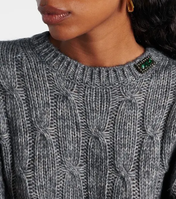 Max Mara Cotton, Alpaca, And Wool Sweater - Grey