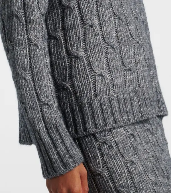 Max Mara Cotton, Alpaca, And Wool Sweater - Grey