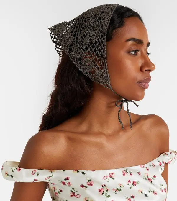 Magda Butrym Crochet Cotton Scarf - Brown