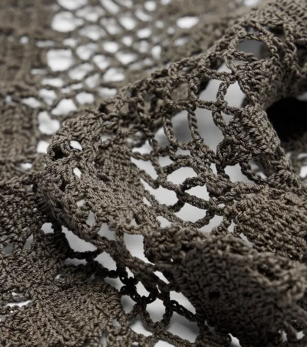 Magda Butrym Crochet Cotton Scarf - Brown