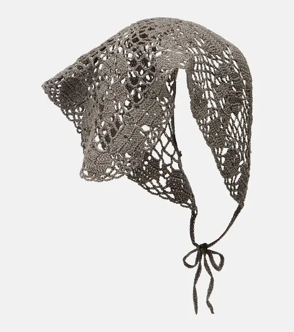 Magda Butrym Crochet Cotton Scarf - Brown