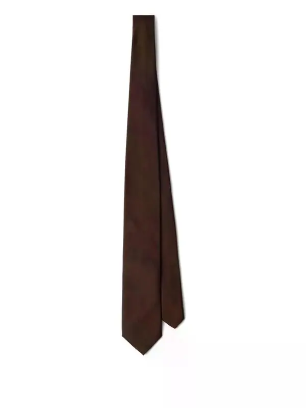 Prada Logo-embellished Satin Tie - Brown