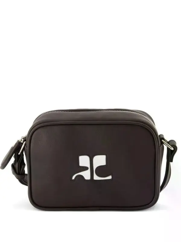 COURREGES Reedition Leather Messenger Bag - Brown