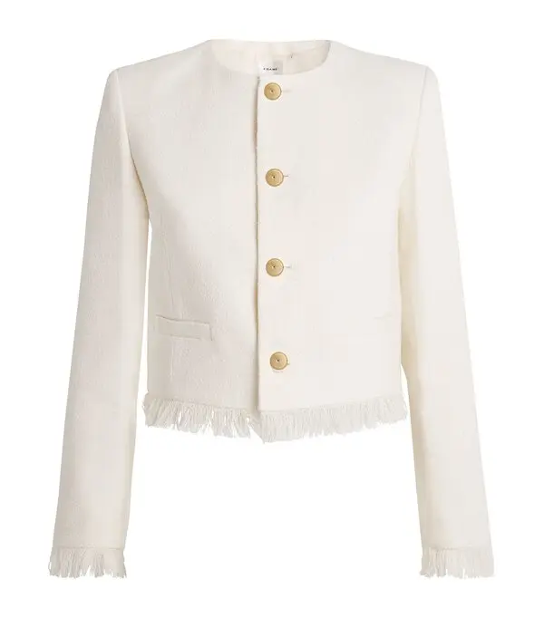 FRAME The Tweed Fringe Jacket - White