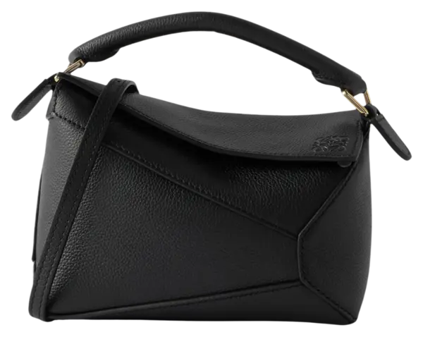 Loewe Puzzle Bag In Classic Calfskin Small Black Editorialist