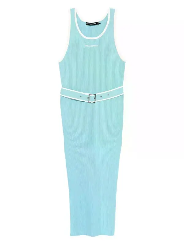 Karl Lagerfeld Logo-embroidered Dress - Blue