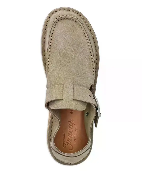FRACAP Buckle-strap Suede Mules