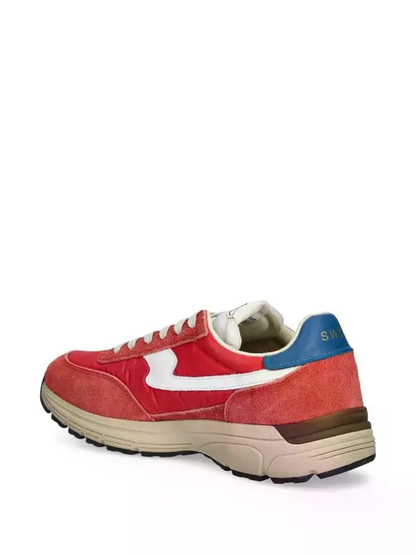 S.W.C STEPNEY WORKERS CLUB Suede Panelled Sneakers - Red