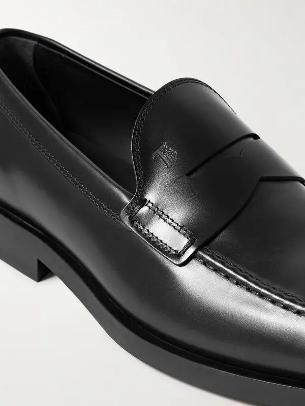 TOD'S Glossed-leather Penny Loafers