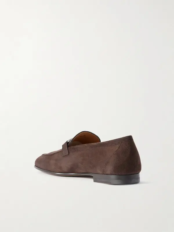 TOD'S Horsebit-embellished Suede Loafers