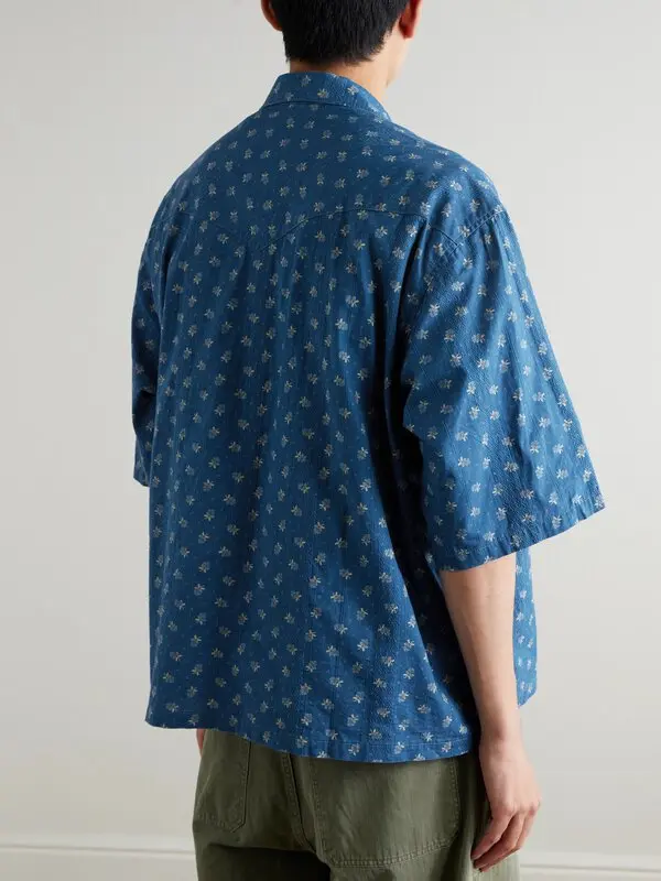 Kapital Camp-collar Cotton-dobby Shirt