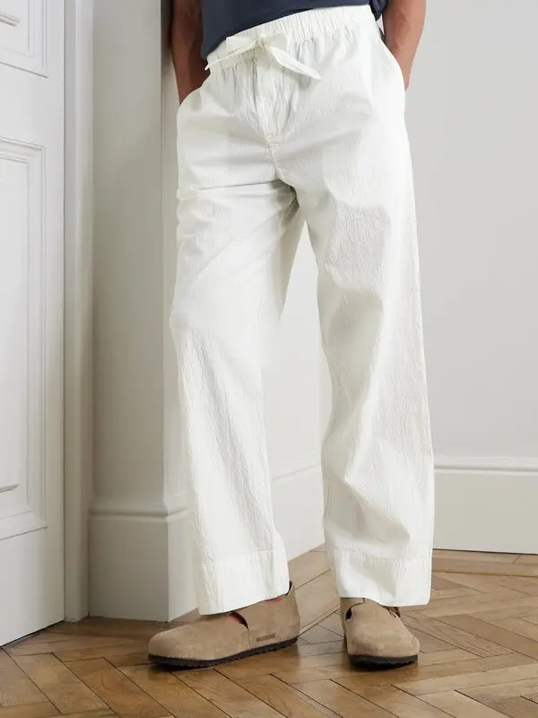 Frescobol Carioca Luan Straight-leg Seersucker Trousers