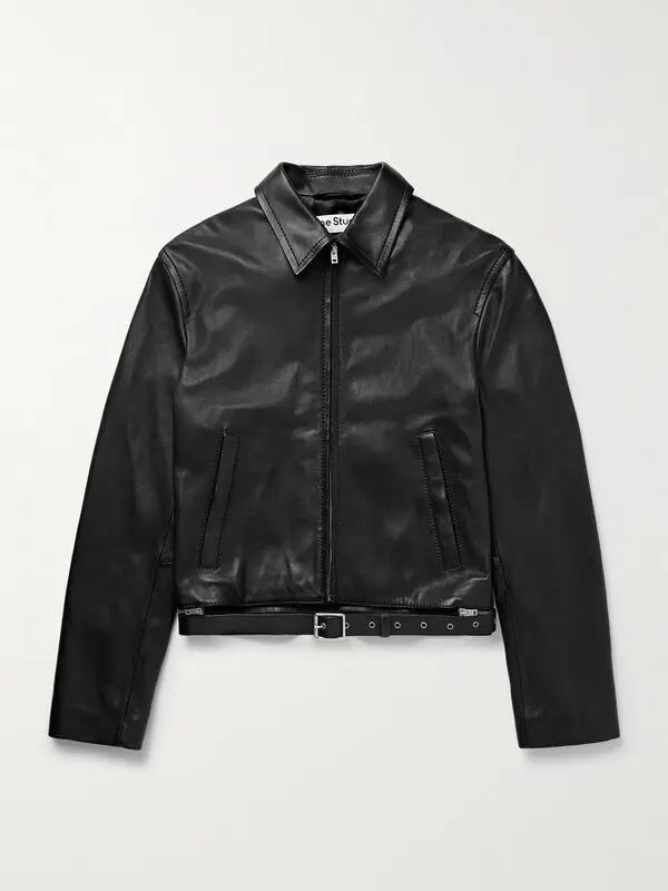 Acne Studios Lascari Slim-fit Belted Leather Jacket