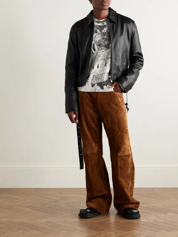 Acne Studios Lascari Slim-fit Belted Leather Jacket