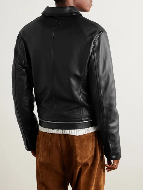 Acne Studios Lascari Slim-fit Belted Leather Jacket