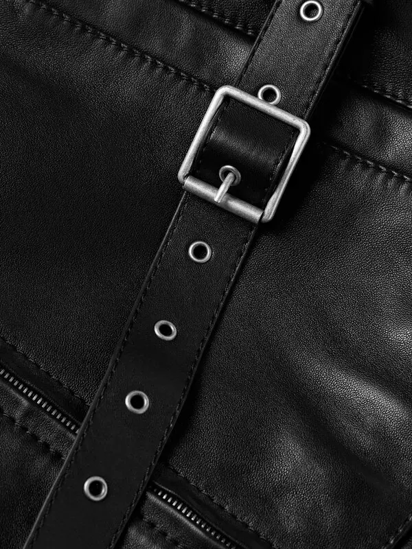 Acne Studios Lascari Slim-fit Belted Leather Jacket