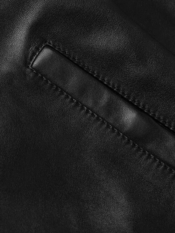 Acne Studios Lascari Slim-fit Belted Leather Jacket