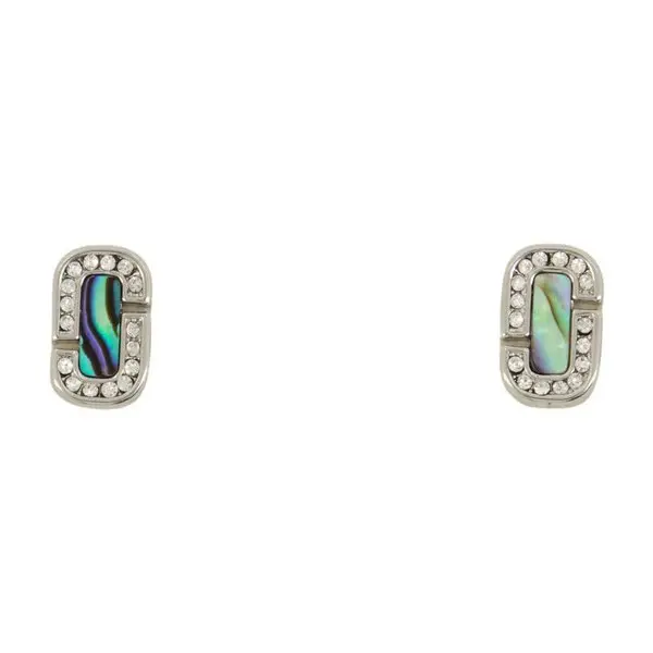 Marc Jacobs Abalone Stud Earrings - Silver