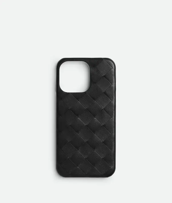 BOTTEGA  VENETA Intrecciato Iphone 16 Pro Foglio Case - Black
