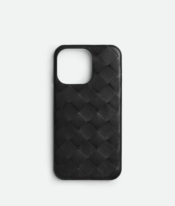 BOTTEGA  VENETA Intrecciato Iphone 16 Pro Max Case - Black