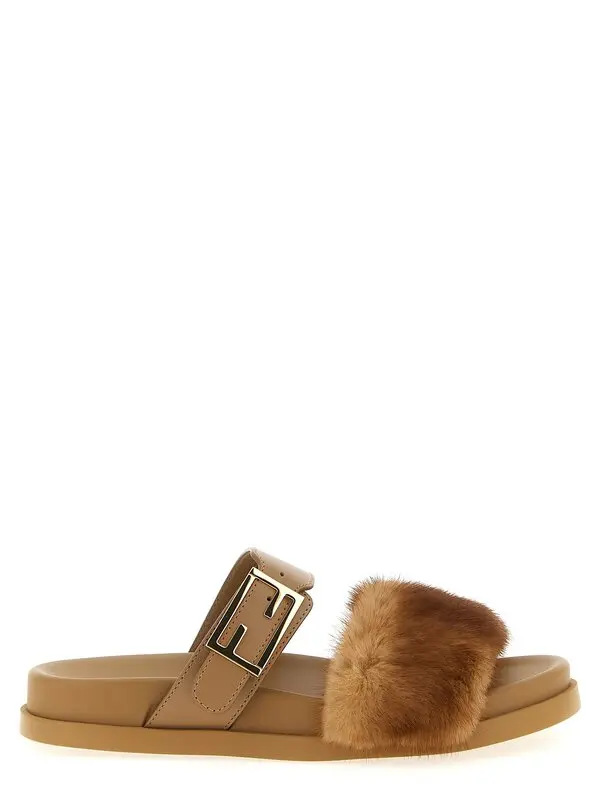 Fendi Feel' Slides - Brown