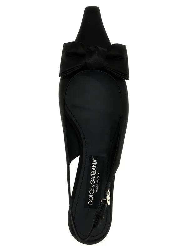 Dolce & Gabbana Satin Slingbacks With Bow Detailing