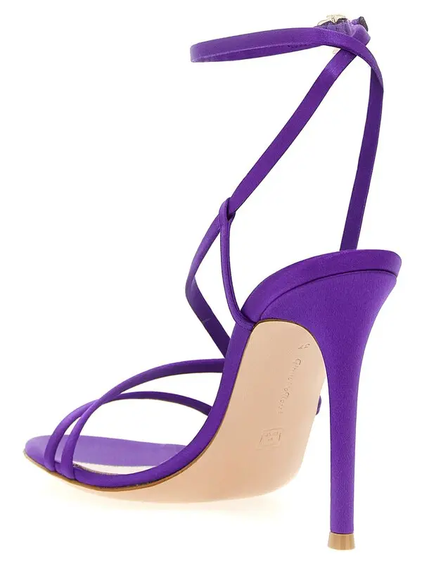 GIANVITO ROSSI Orchid Crêpe Satin Sandals