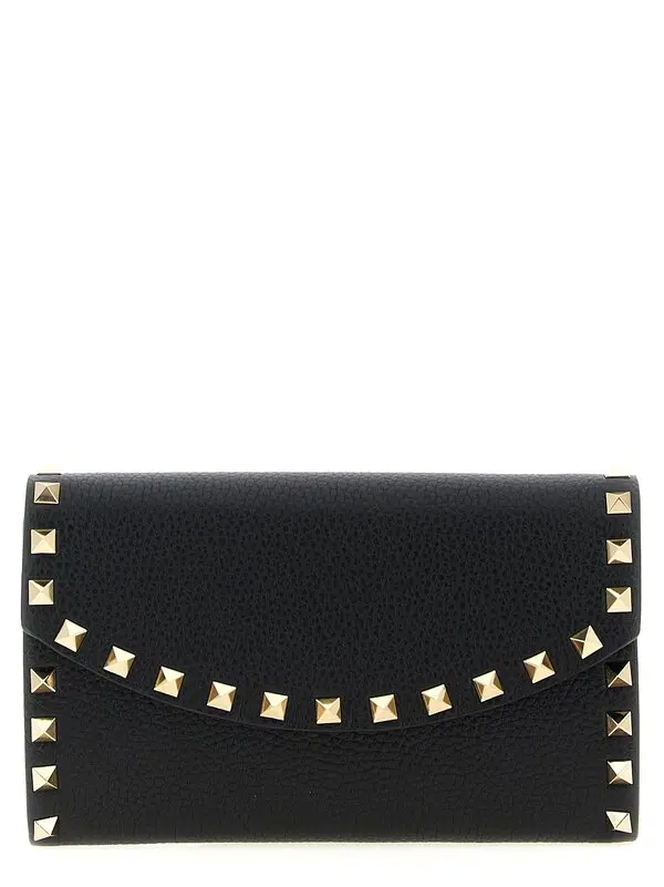 Valentino Garavani Rockstud' Wallet On Chain - Black