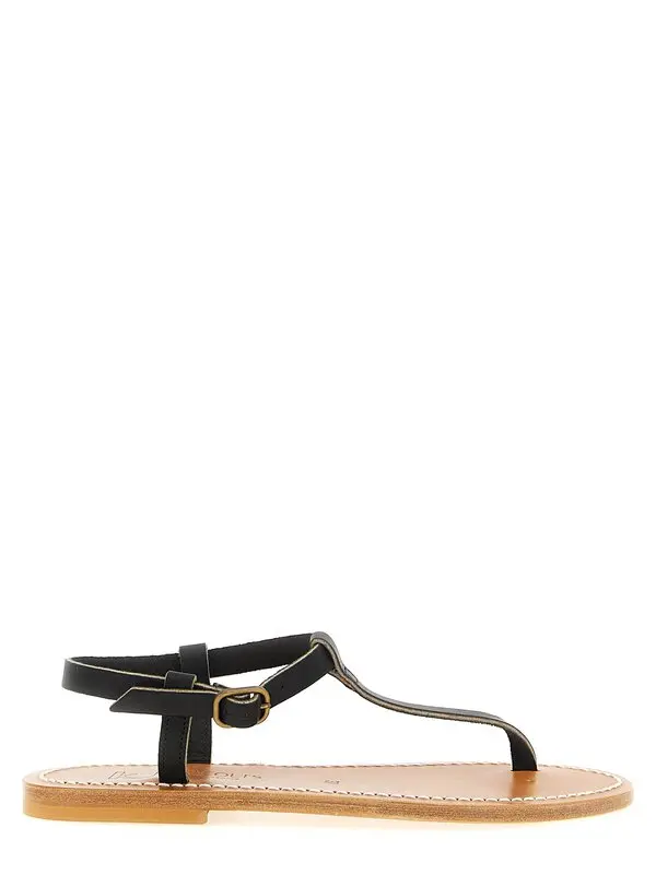 K.JACQUES Petrone Leather Sandals - Black
