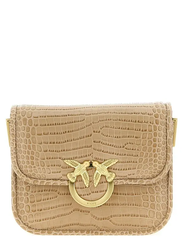 Pinko Love Bag Box Mini Shoulder Bag - Beige
