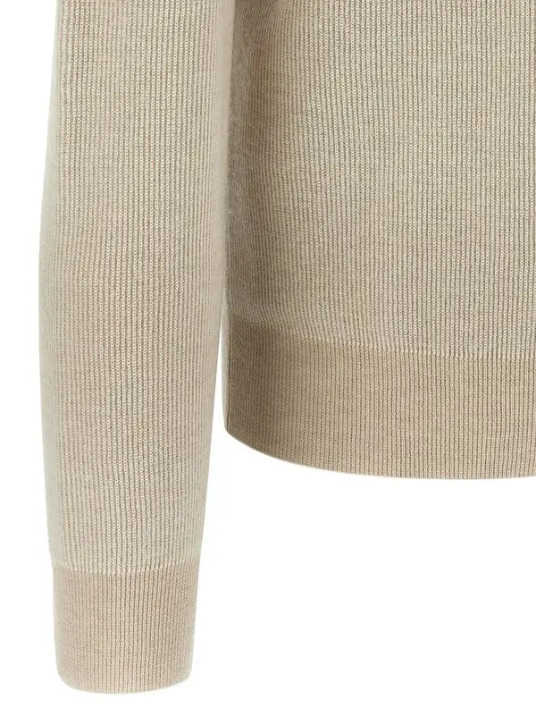 Brioni Ribbed Cashmere-Blend Sweater In Beige 25% Off Editorialist