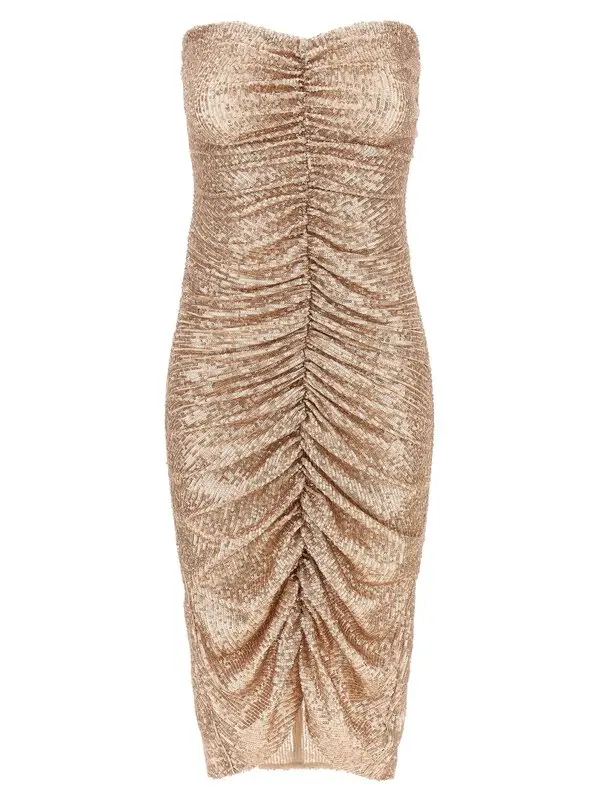 Norma Kamali Strapless Shirred Dress