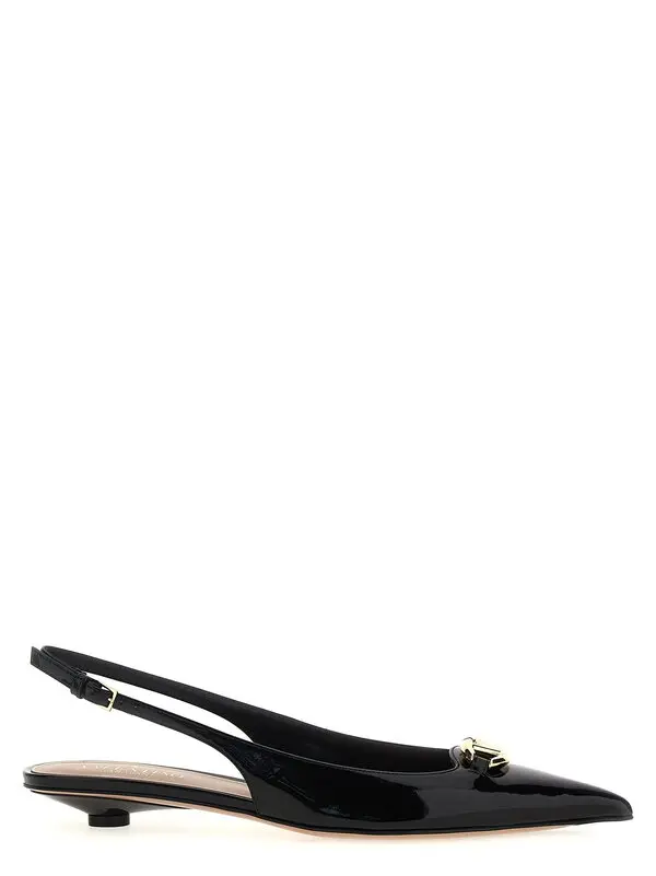 Valentino Garavani Vlogo Moon Leather Slingbacks