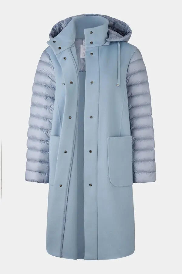Bogner Wool And Down Coat - Light Blue