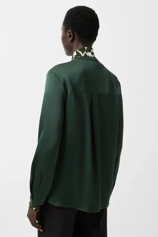 Bogner Gerrit Satin Blouse - Dark Green