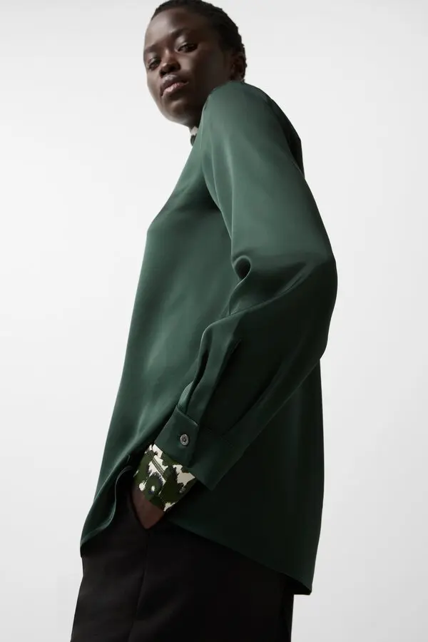 Bogner Gerrit Satin Blouse - Dark Green
