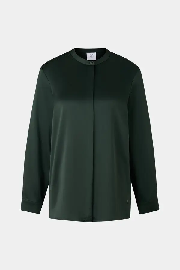 Bogner Gerrit Satin Blouse - Dark Green