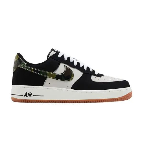 Nike Air Force 1 Low Patent Camo Swoosh - Black