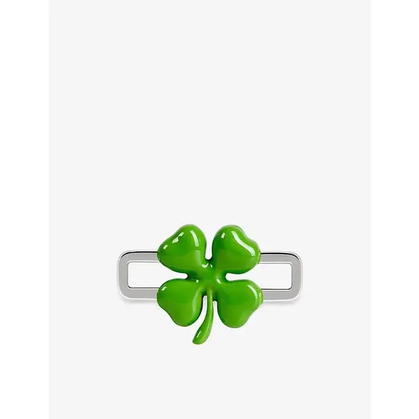POUBEL Clover Sterling And Enamel Charm - Silver