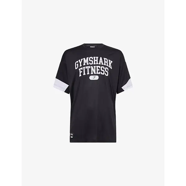 GYMSHARK Varsity Oversized Woven T-shirt - Gs Black