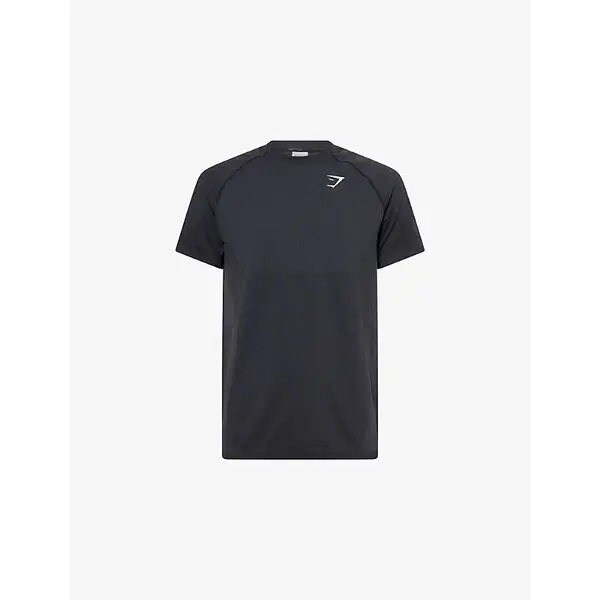 GYMSHARK Vital Seamless Woven T-shirt - Black/silhouette Grey