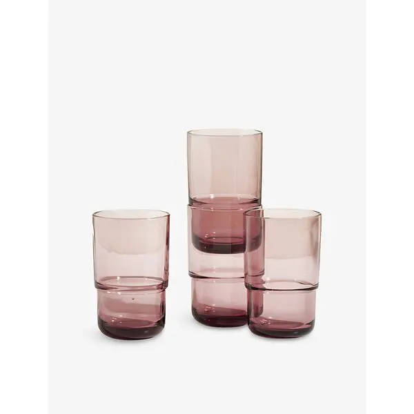 OUR PLACE Night + Day Glasses Set Of Four - Rosa